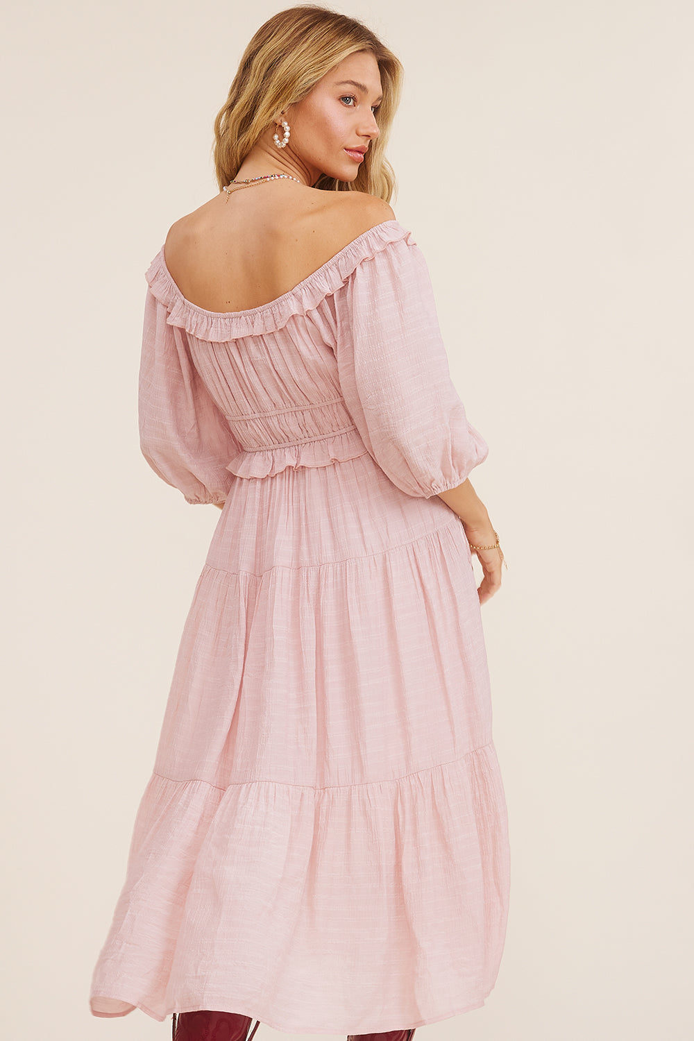 Ruffle Front Tie Tiered Maxi Dress – Penelope The Label